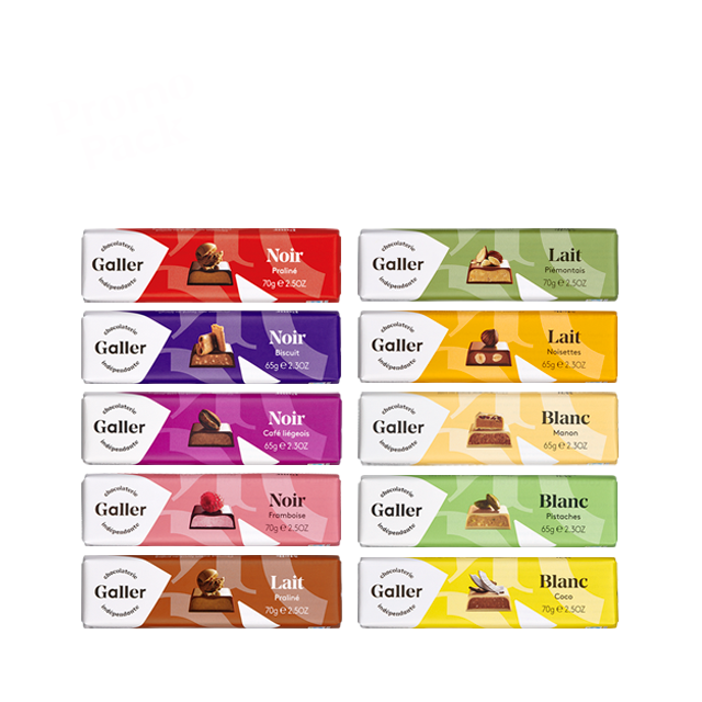 Bâtons - Pack de 10 – Assortiment Noir Lait Blanc – Galler E-shop